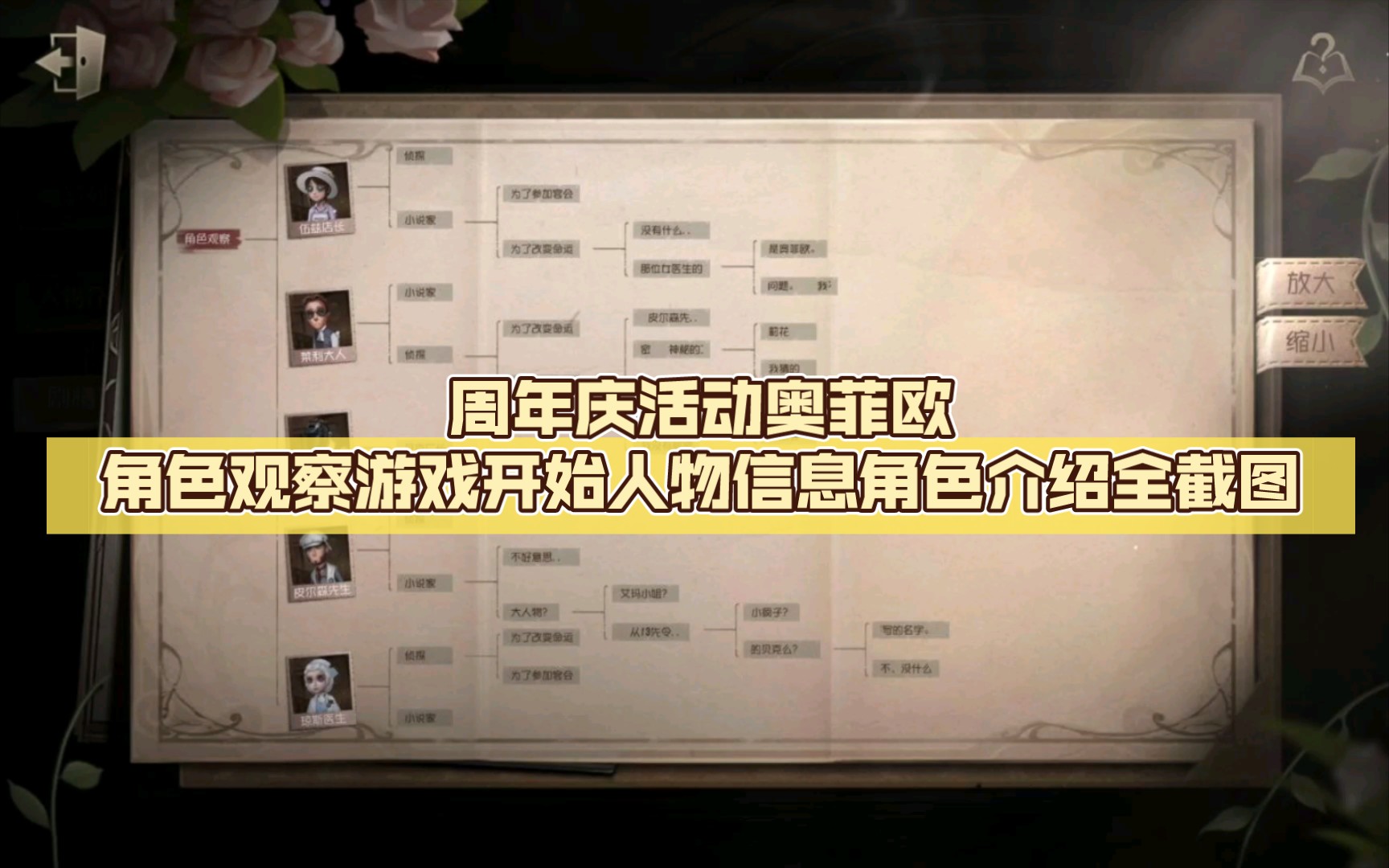 周年庆活动奥菲欧角色观察游戏开始人物信息角色介绍全截图