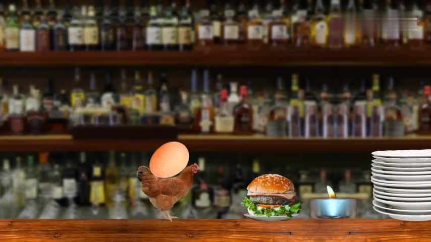 母鸡模拟器:被一个汉堡难倒的老母鸡 鸡生好累