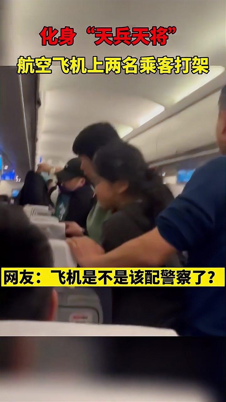 化身"天兵天将",飞机上两名乘客打架