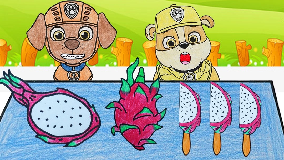 汪汪队手绘定格动画:DIY手工制作火龙果冰淇淋,如何制作?