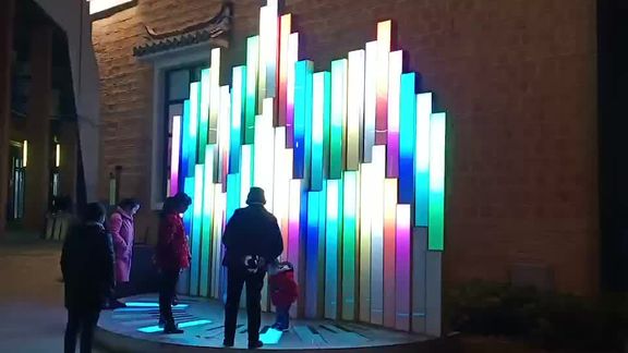 最新案例,互动LED山川,调试完成。#灯光互动装置 #互动光影艺术 #...