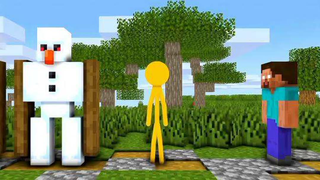 Minecraft动画:我的世界与火柴人,火柴人搞笑动画