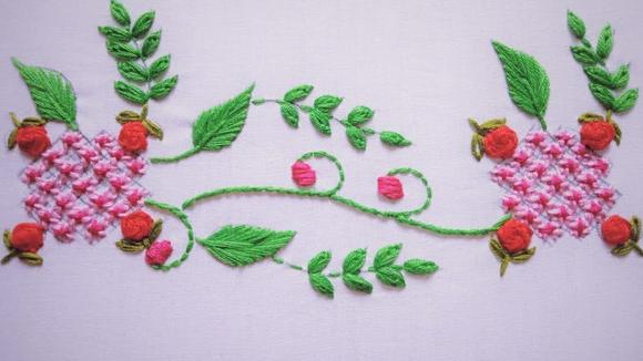 刺绣教程:教你刺绣漂亮的花朵图案,简单易学