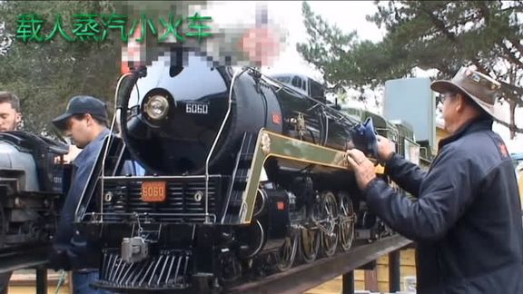 载人微型蒸汽小火车,一列高仿真模型火车