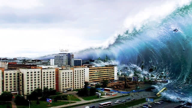 五大历史上最高的海啸,第一大给地球洗了个澡,灭了族