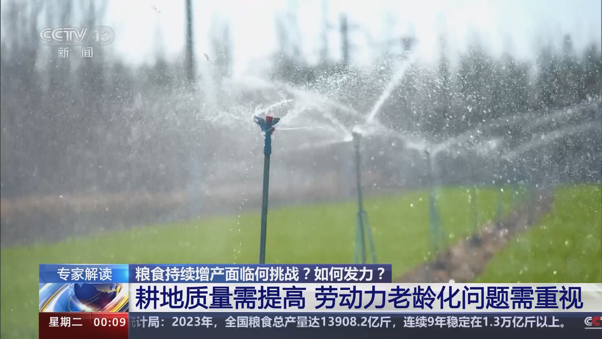 [午夜新闻]全国粮食总产量连续9年超1.3万亿斤 专家解读 粮食持续增产...