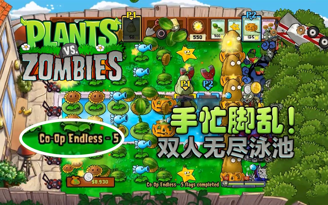 植物大战僵尸 PS3 | 论两个菜比能肩并肩走多少轮【双人合作 CO-OP】