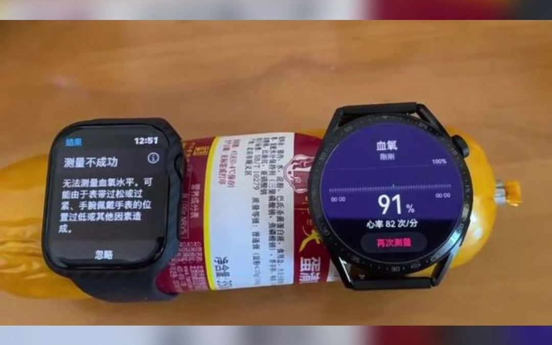 华为手表竟能在纸盒火腿上测出血氧心率?
