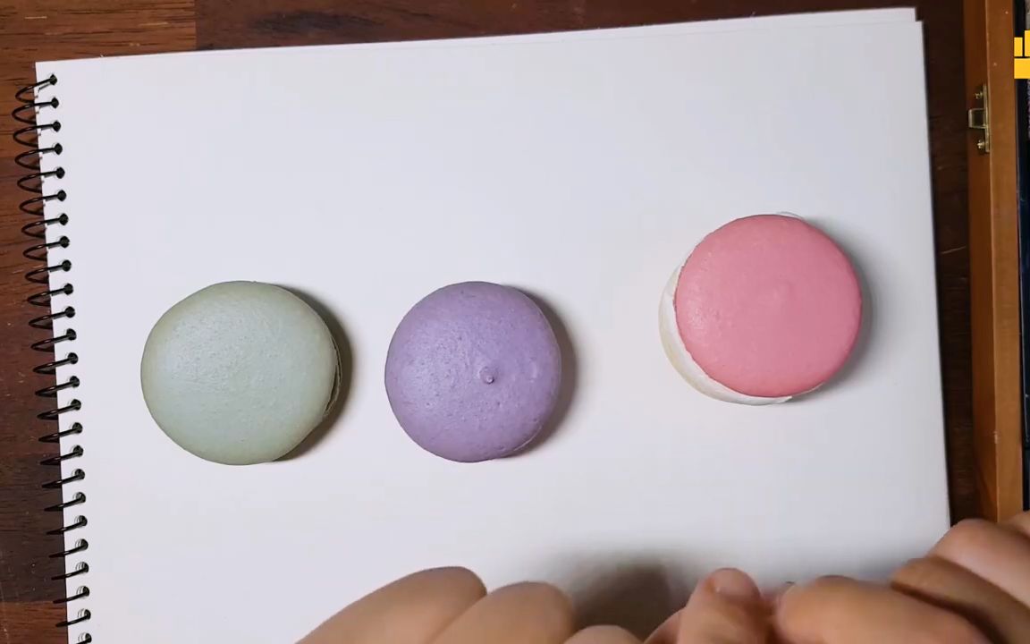 【油画棒】油画棒初学者适用,一分钟画一个简单的马卡龙