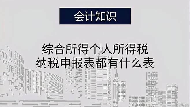 综合所得个人所得税纳税申报表都有什么表?