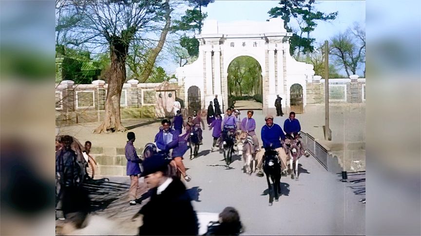 1917年清华大学校门与清华学堂影像,Photoshop逐帧上色,4K60帧