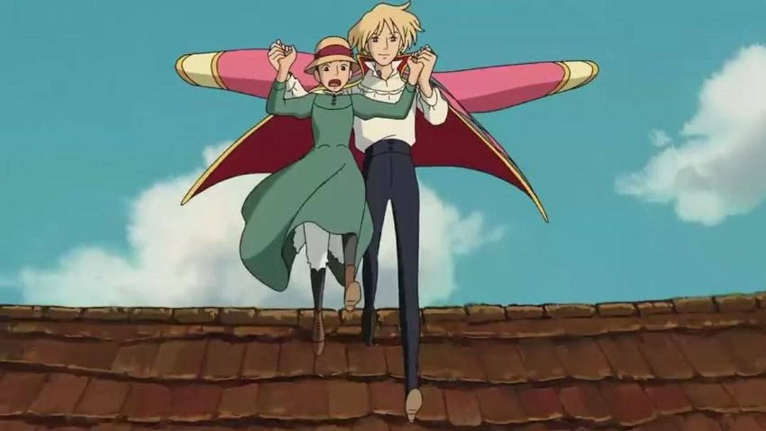 《哈尔的移动城堡》 哈尔与苏菲空中漫步片段