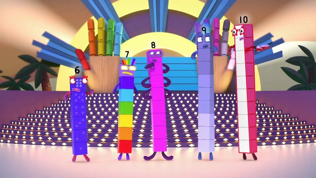 数字积木 早教动画:大家邀请了小弟们 一起来表演