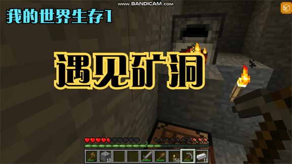 我的世界生存1:看到了矿洞,真开心!