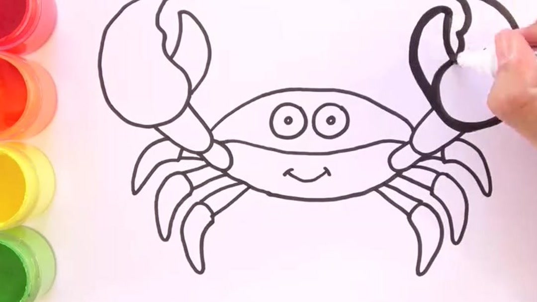 亲子简笔画:画可爱大螃蟹