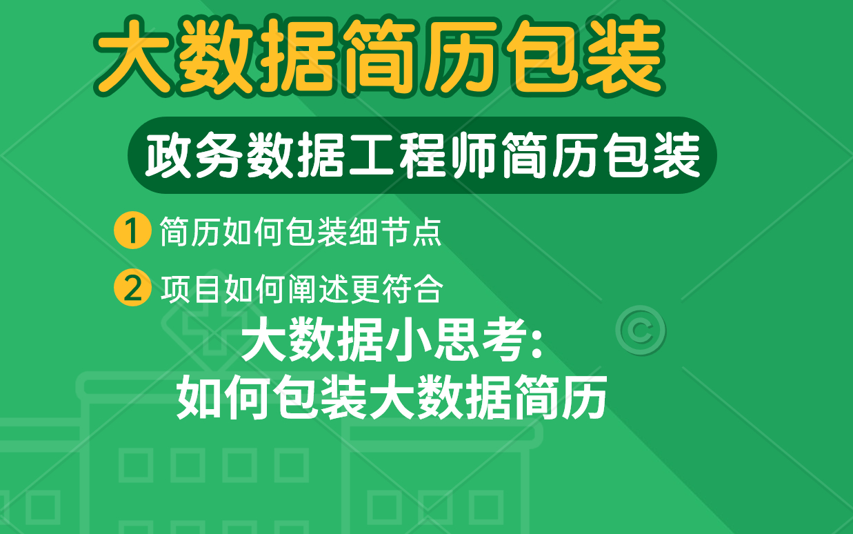 大数据工程师简历编写,项目阐述讲解,政务行业简历案例分析