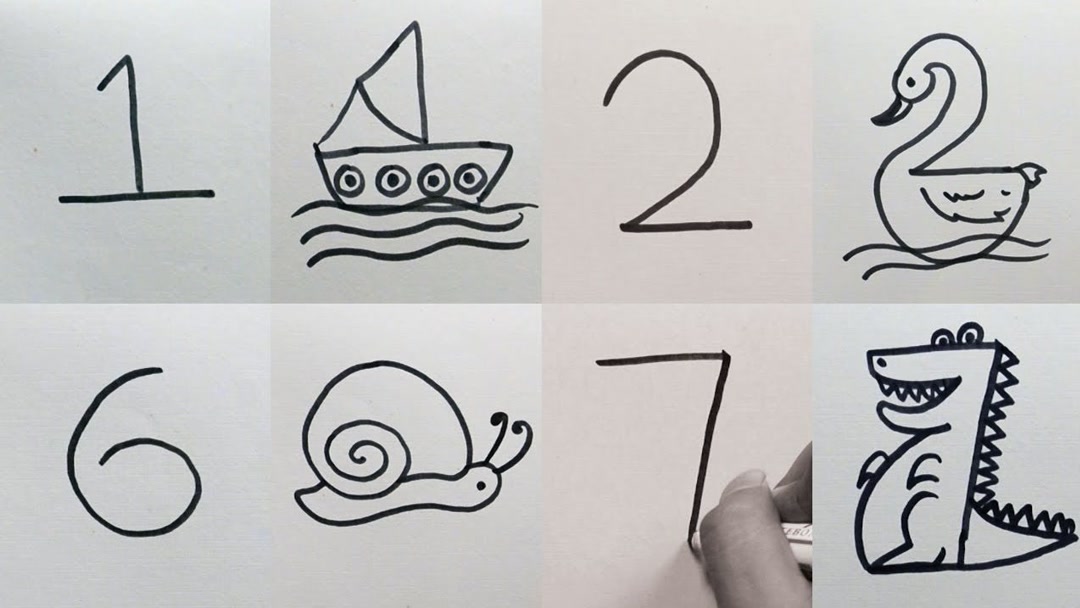 DIY:一个数字画一个动物,儿童启蒙教育绘画专属