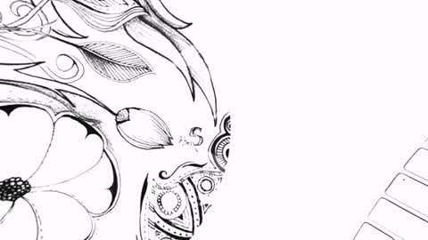 静心的禅绕画,用简洁的线条提取大自然的灵感,黑白线描装饰画