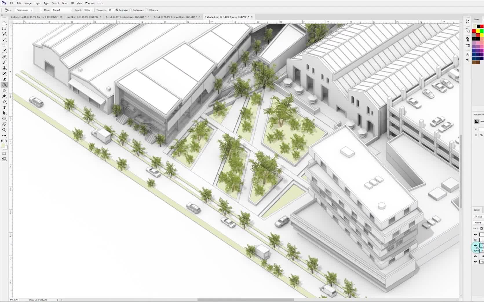 运用SketchUp、Photoshop和Indesign制作方案概念诠释图