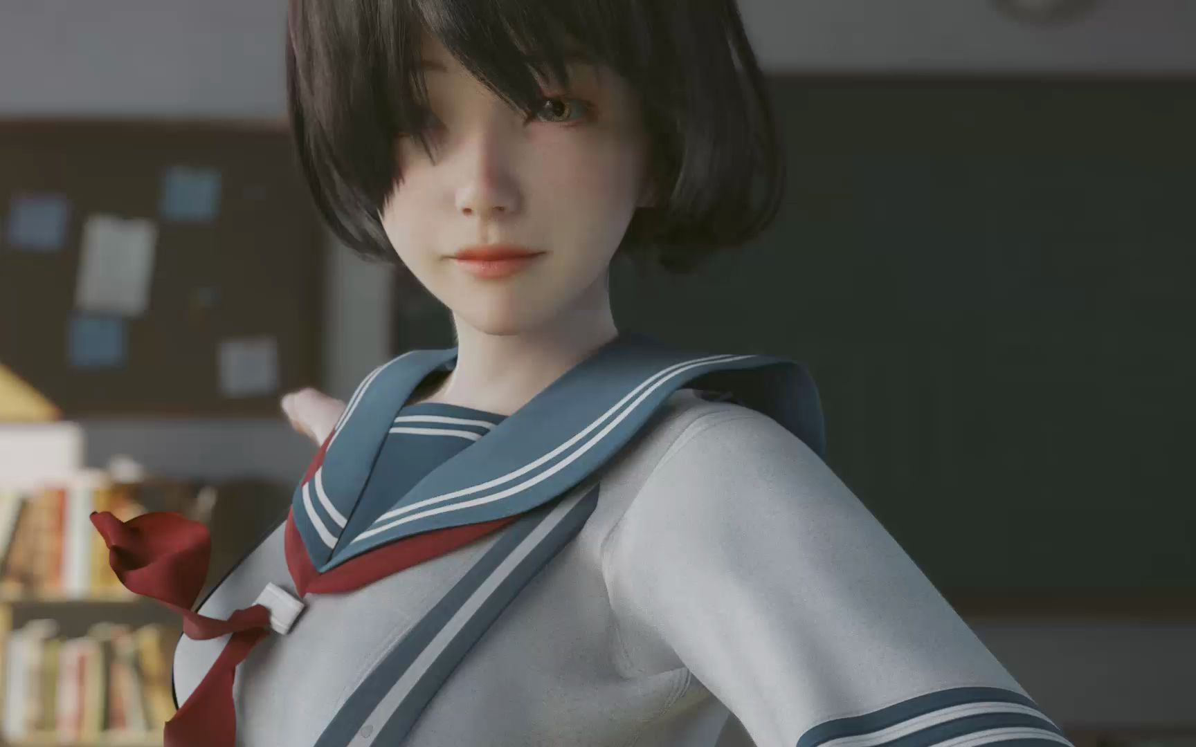 【MMD】千本樱——用AI少女mod做了一套三维角色动画流程练习