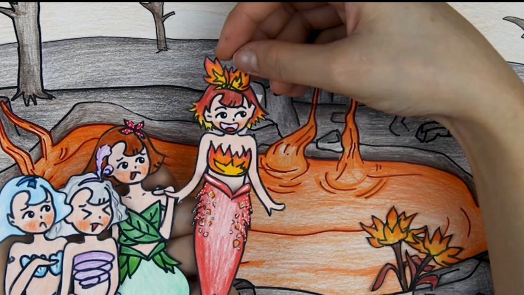 趣味定格动画:保护生态环境,助水火土木元素美人鱼重回温馨家园