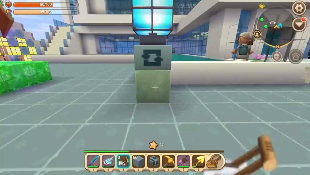 迷你世界:我用转轴方块做了一个转动的心,广场突然变的好漂亮