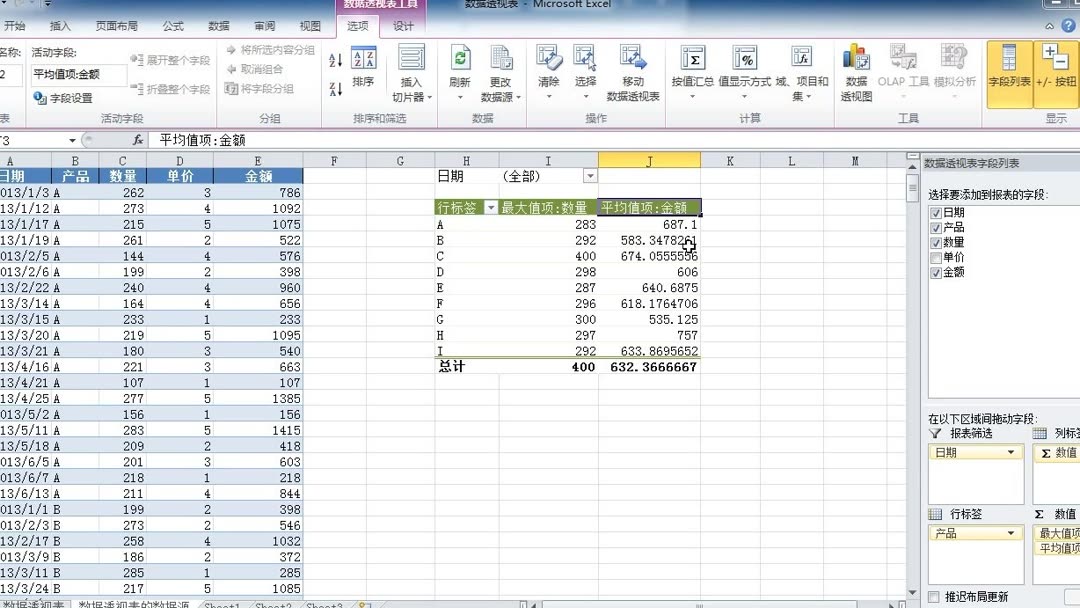 3.6Excel—数据透视表