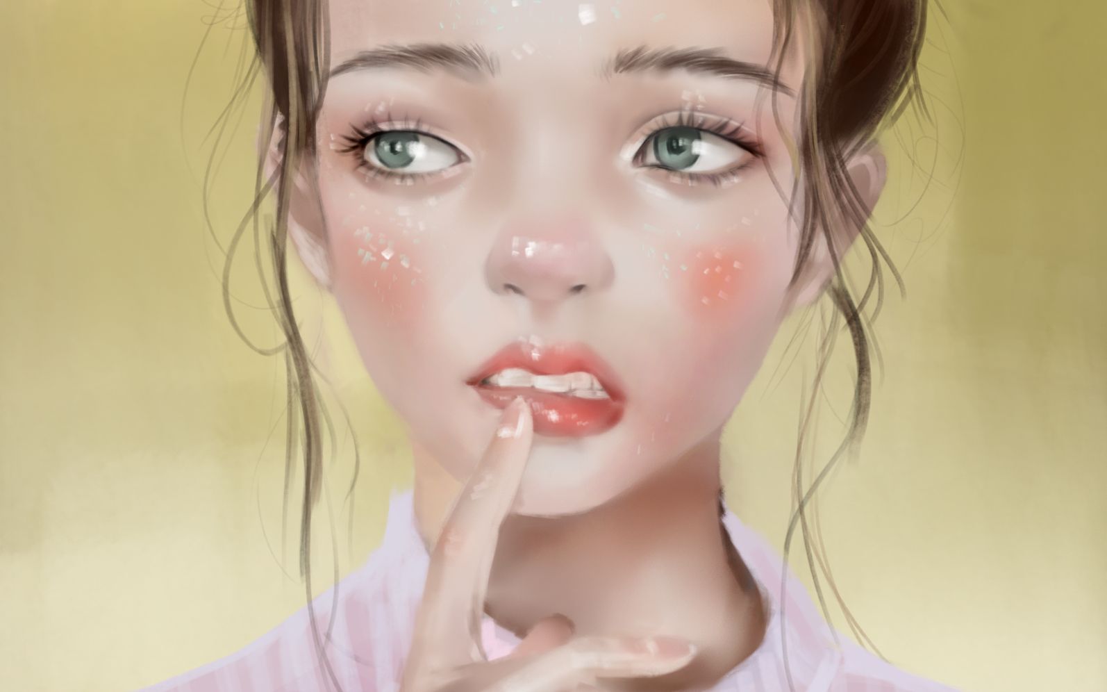 【板绘头像】尝试画一个憨憨的小姑娘(工具:PS,手绘板)