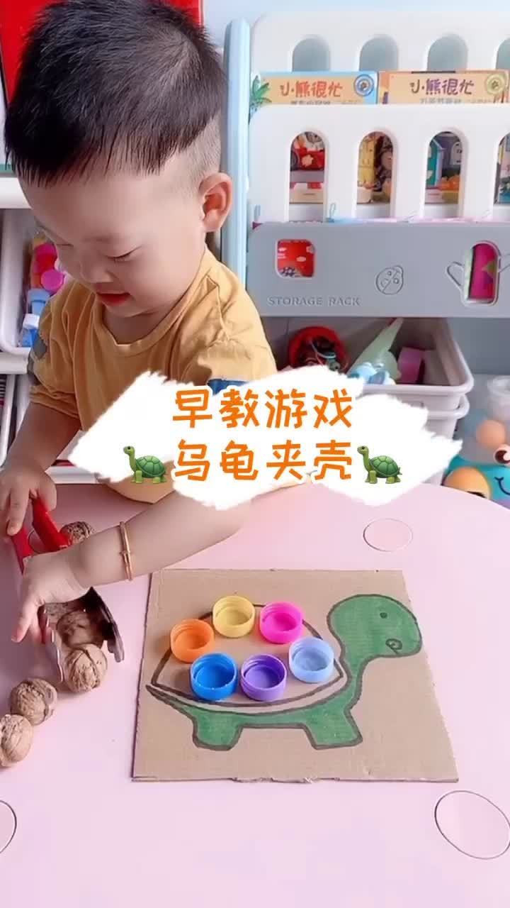 《乌龟夹壳》锻炼宝宝使用镊子或筷子 .提高手眼协调能力 ....