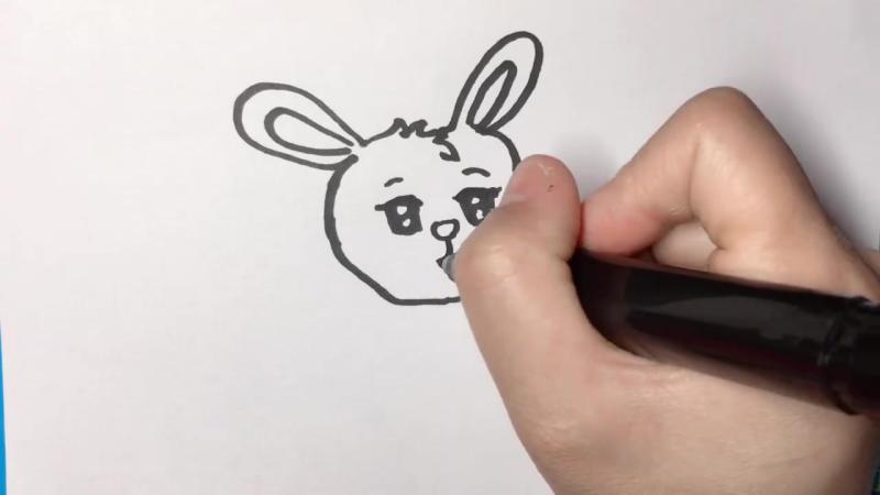 美术绘画教程,简笔画教你画可爱的小兔子,简单易学