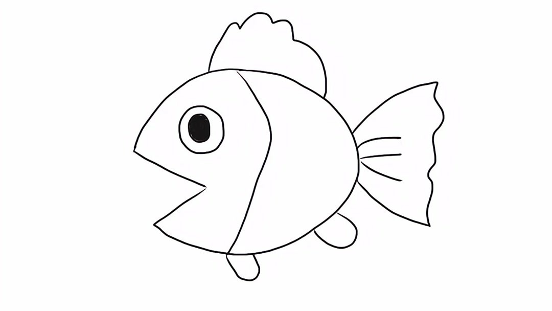 可爱的小鱼儿童简笔画