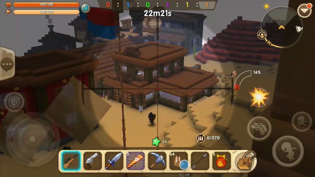 迷你世界远程瞄射寻找敌人