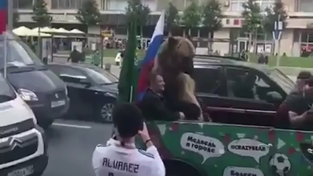 战斗民族带着 熊看世界杯开幕式