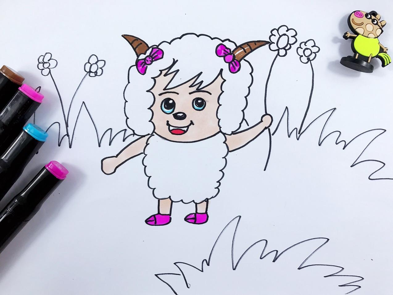 简笔画教程美羊羊