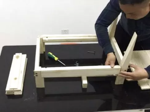 实木床1377款安装视频