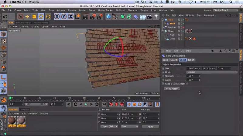 83.C4D如何使用碰撞变形器生成冲击波-瀚森拓科技