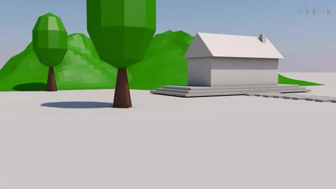 低面模型林中小屋