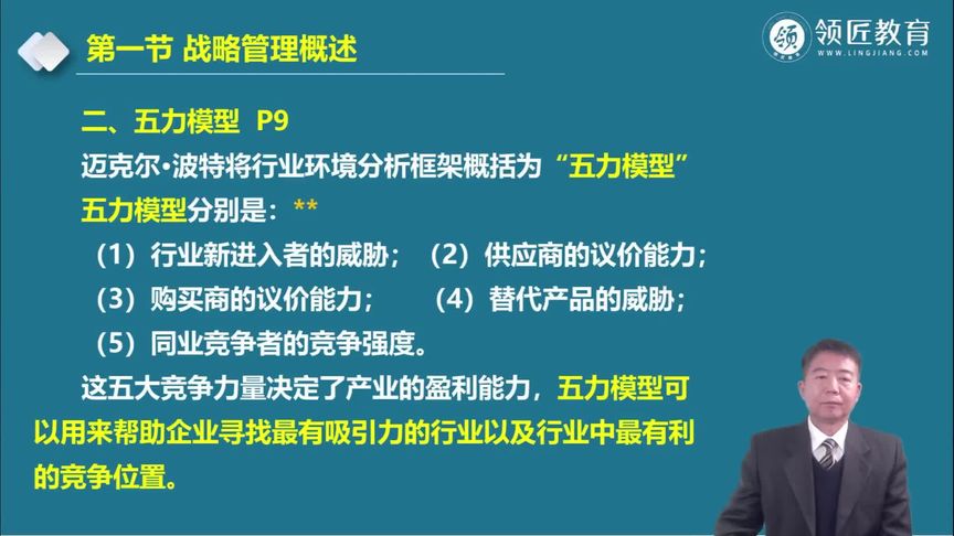【领匠教育】韩新宽-高级会计财务管理-五力模型