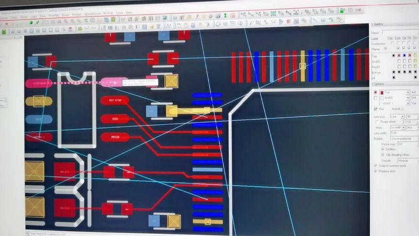 四层电路板设计,这个软件很好用。看看这满天飞线?