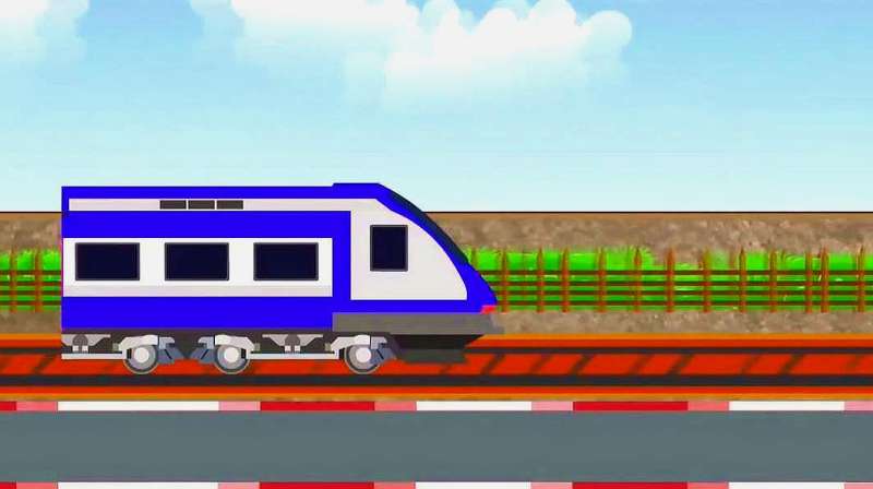 挖掘机修好火车轨道 小火车顺利通过,儿童动画片