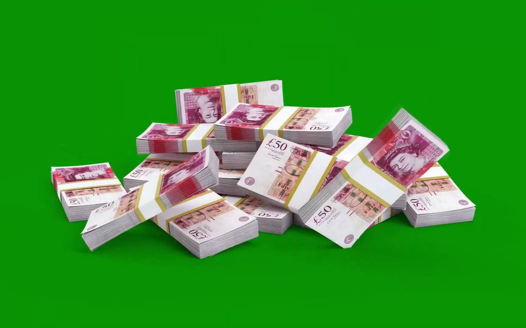 绿幕视频素材英镑钞票