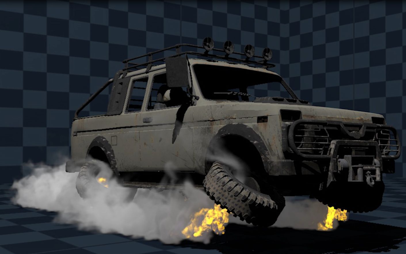 教大家用c4d制作汽车喷火飞翔的特效