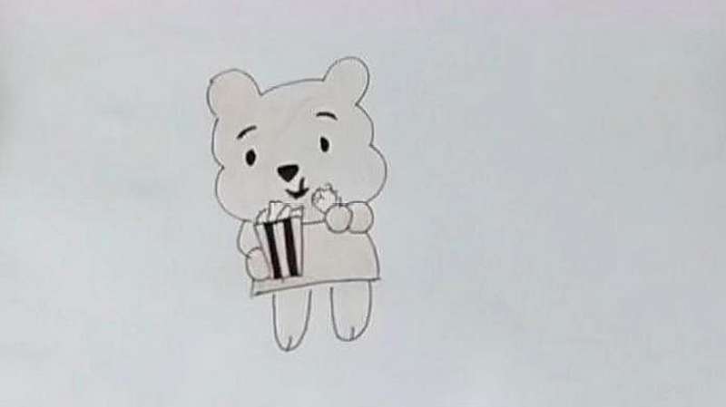 趣味简笔画:教你画卡通小熊,宝妈们快和宝宝一起来画吧