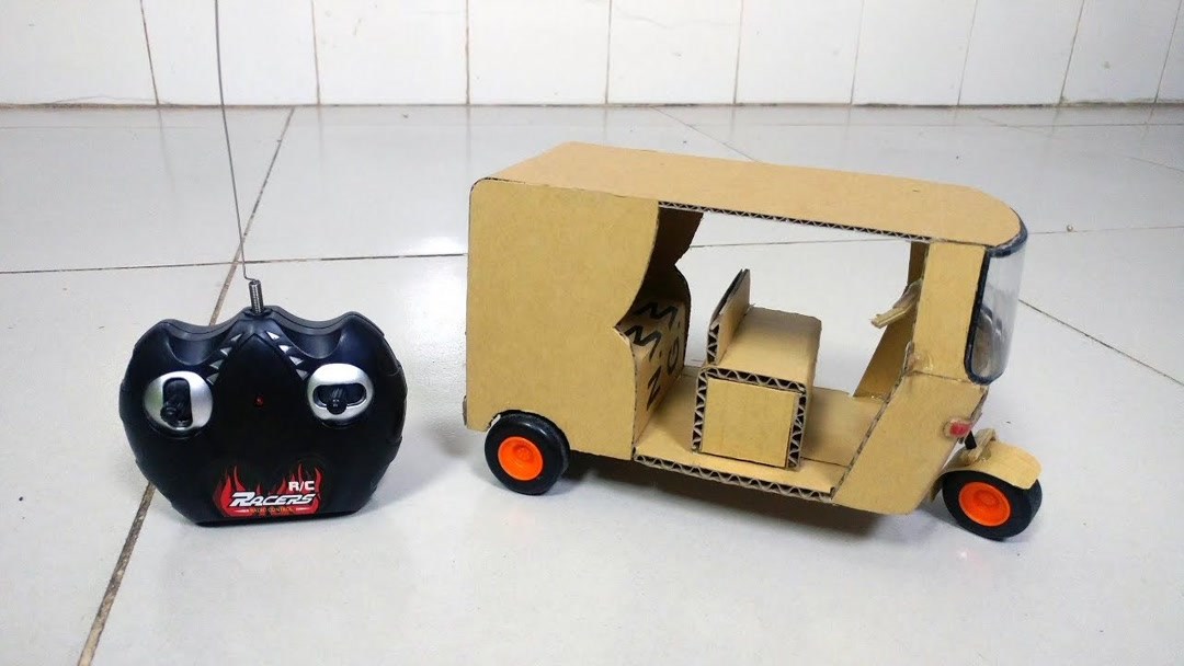 如何制作电动三轮车,简单有创意的手工玩具车!