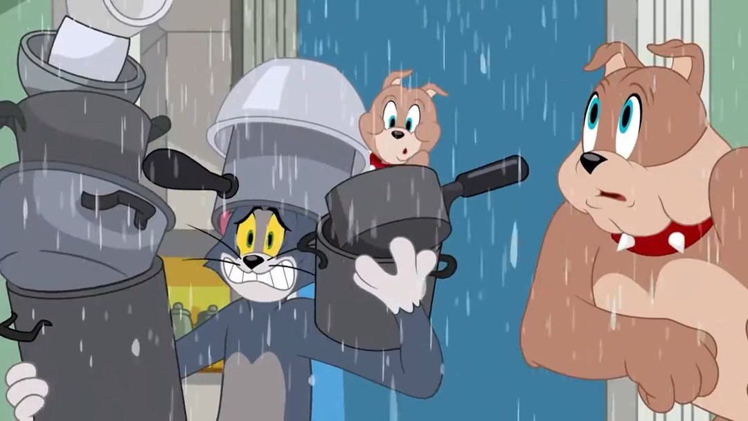 怕打雷下雨的汤姆猫斯派克 搞笑卡通动画