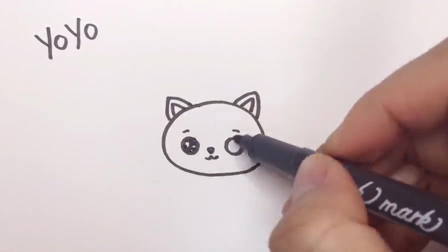 可爱的小猫简笔画