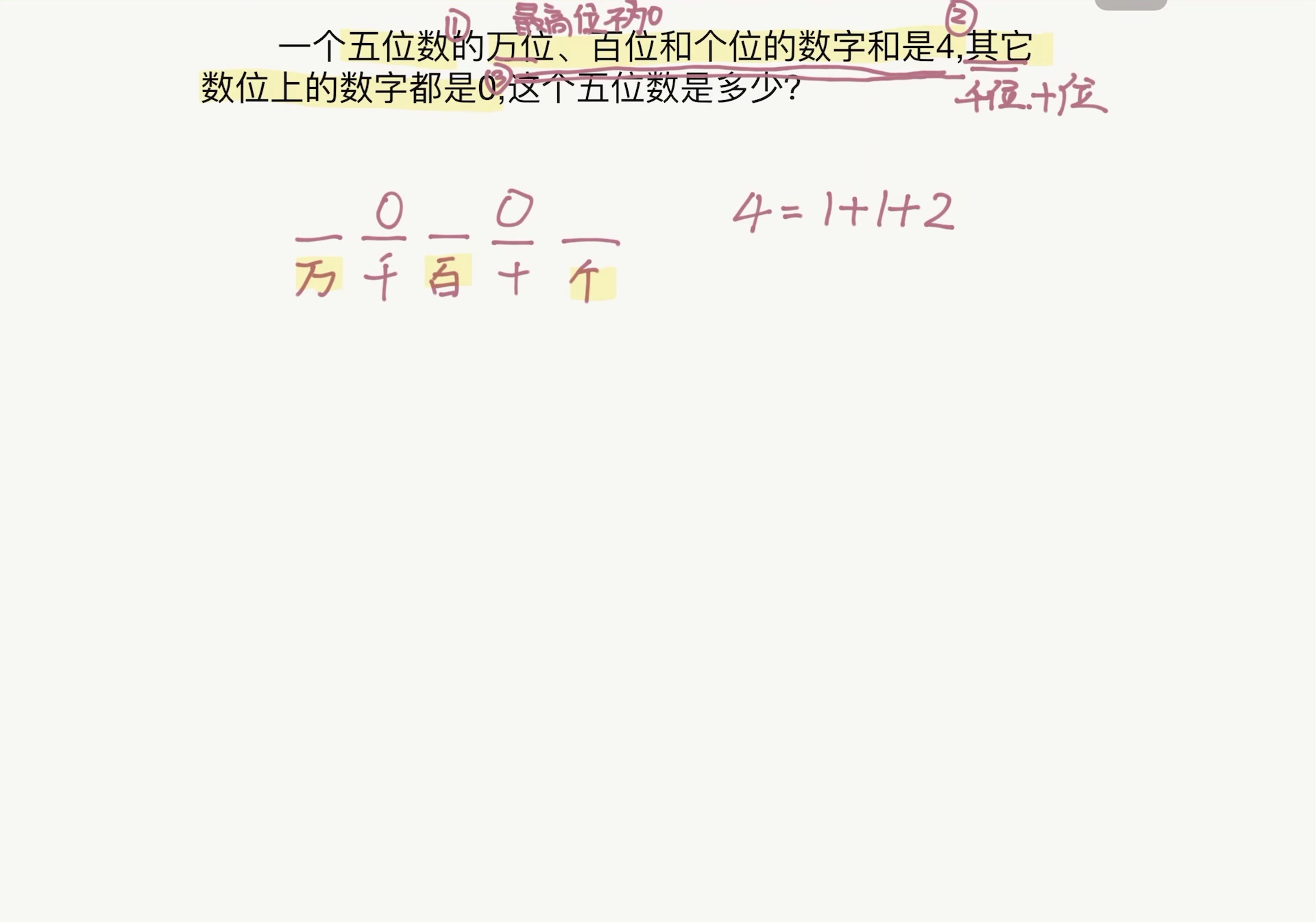 【四年级】数位数字和一定问题
