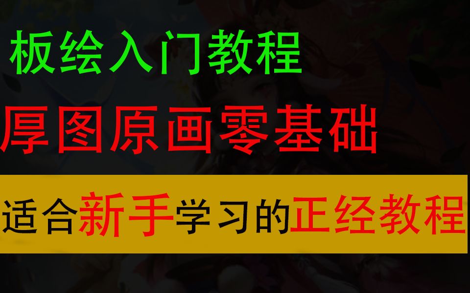 【板绘绘画】新手入门教程 零基础必学