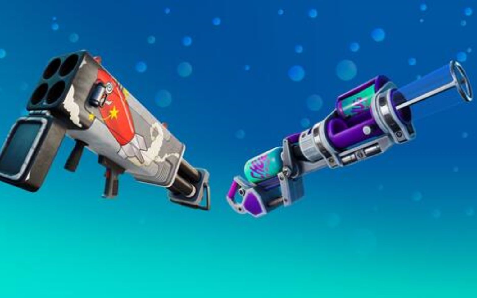 【堡垒之夜】新增奇异武器:爆裂四管炮与果汁火箭筒