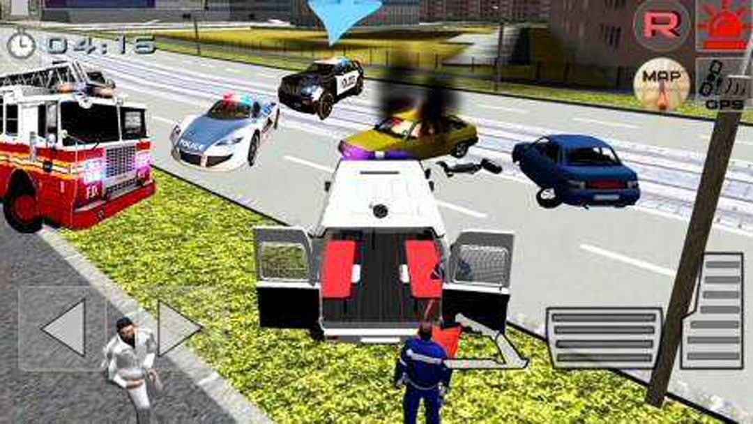 「永哥玩游戏」救护员驾驶救护车城市模拟救援 救护车城市救援